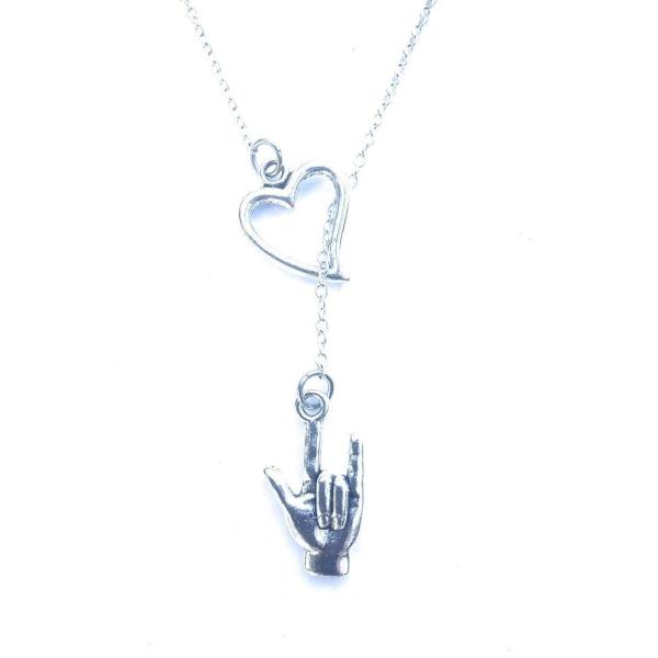 商品名: I Love You シルバー手話 ラリアットYネックレス。 I Love You Silver Sign Language Lariat Y Necklace.ブランド: Generic商品番号: 色: Silver素材: Me...