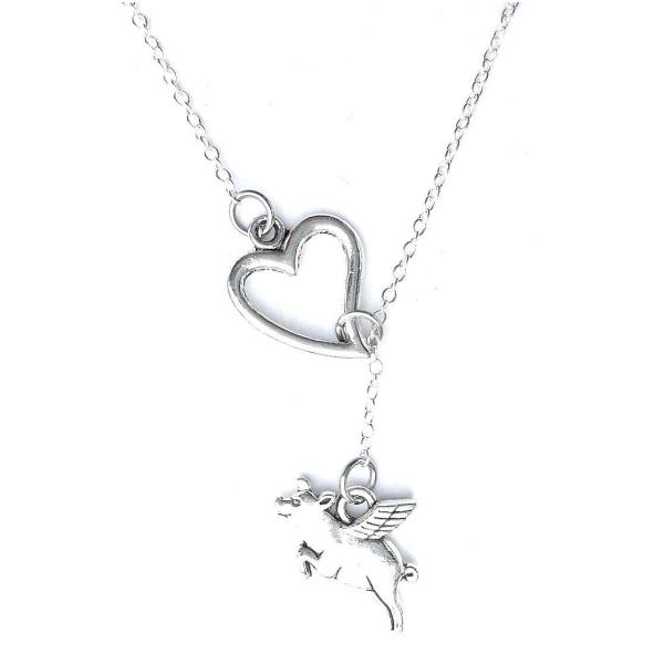 商品名: When Pigs フライチャーム シルバーラリアット Yネックレス When Pigs Fly Charm Silver Lariat Y Necklace.ブランド: Generic商品番号: 色: Silver素材: Met...