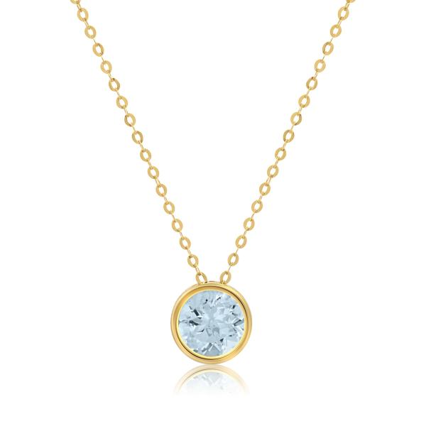 商品名: Parade of Jewels 自由に動くベゼルセット ジェムストーンペンダントネックレス 14Kイエローゴールド（7mm） 18インチ MAX + STONE 14k Yellow Gold Round Pendant Nec...