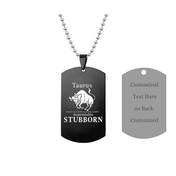 商品名: LF ステンレススチール パーソナライズ 名前 日付 カスタム 星座 ネックレス 犬 タグ ペンダント 夫、妻、ボーイフレンド、ガールフレンド 誕生日プレゼント、無料刻印 ブラック LF Stainless Steel Perso...
