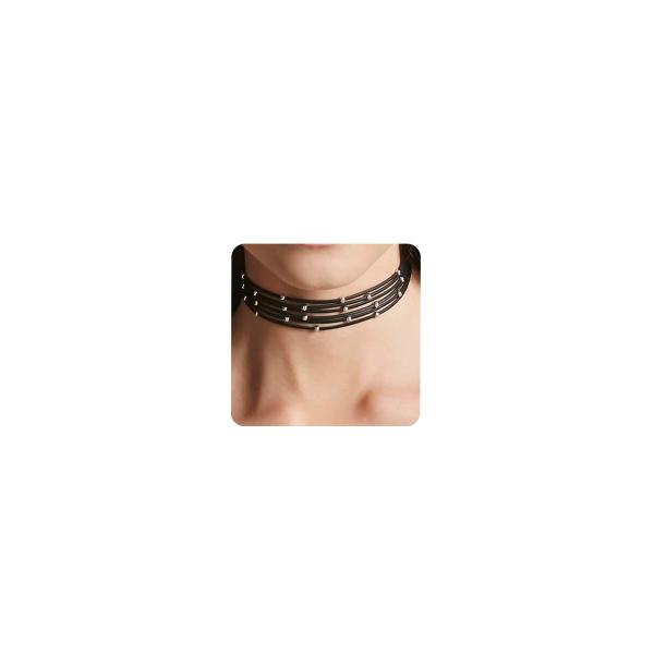商品名: Anglacesmade Bohemia Layered Choker Necklace Black Suede Choker Leather Choker with Silver Beads Multilayer Choker ...