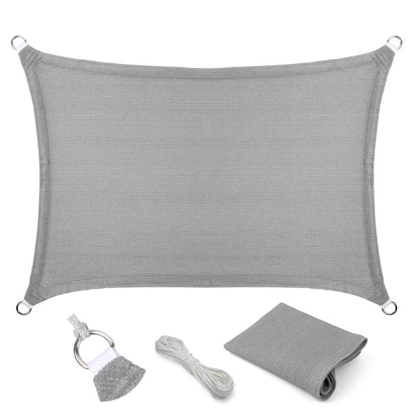 商品名:  Eden's Decor 6' x 8' Grey Sun Shade Sail Outdoor Canopy Rectangular Awning Fabric Cloth Screen for Patio Garden Ba...