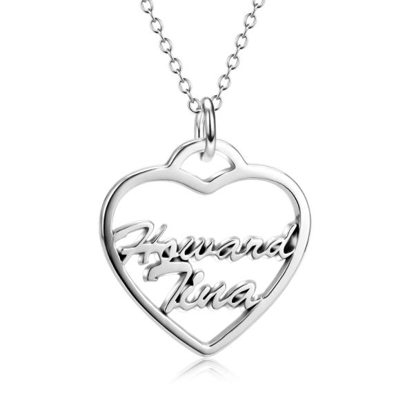 商品名:  LONAGO Personalized Name Heart Necklace Custom Heart Name Necklace Two Names Necklace Gift for Women Girlsブランド: LO...