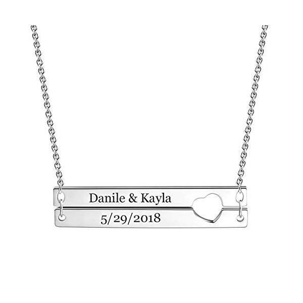 商品名:  Novgarden Personalized Name Bar Necklace, Vertical Custom Bar Pendant Dainty Jewelry Gift for Wedding Bridesmaid a...