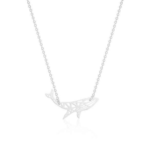 商品名: YOOE シンプルライン 動物 クジラ ペンダント ネックレス くりぬき 折り紙 魚 動物 ペンダント ネックレス 女性 女の子 誕生日プレゼント, 金属 YOOE Simple Lines Whale Pendant Neckl...