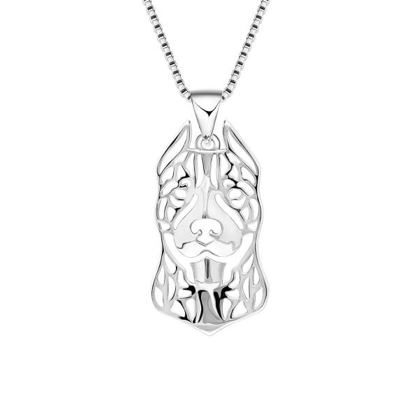 商品名: Ginger Lyne Collection ピットブルドッグペンダント 20インチボックスチェーンネックレス シルバー Pit Bull Dog Sterling Silver Necklace by Ginger Lyne E...