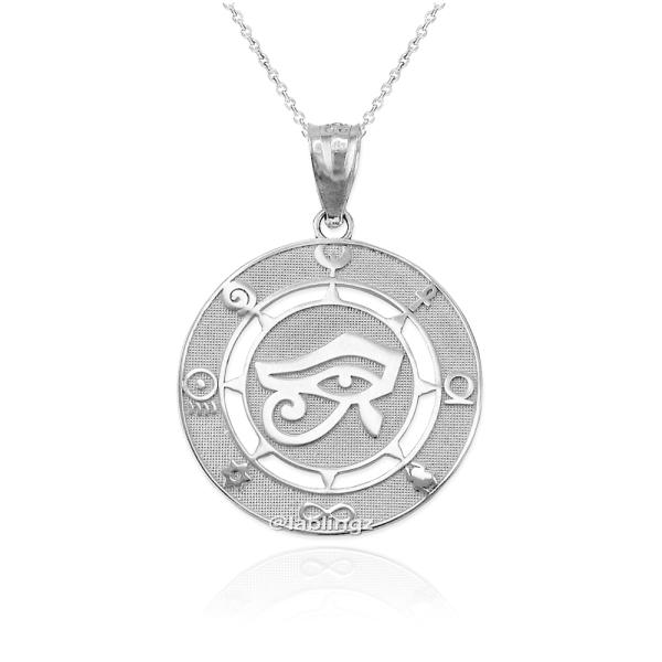 商品名: LA BLINGZ スターリングシルバー ホルスの目 幸運のお守り ネックレス シルバー LA BLINGZ Sterling Silver Eye of Horus Good Luck Amulet Necklace (22)ブ...
