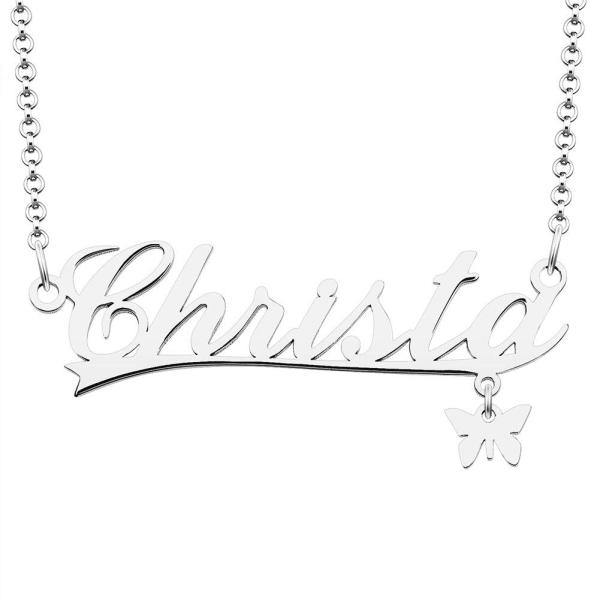 商品名: ShinyJewelry 925スターリングシルバー パーソナライズネームネックレス イニシャルバタフライチャームチェーンペンダント カスタマイズ可 ShinyJewelry 925 Sterling Silver Persona...