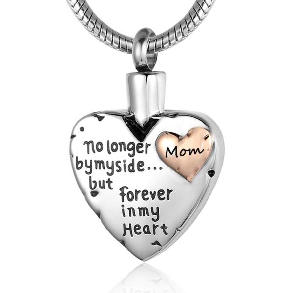 商品名: [Charm Foot] Cremation Jewelry for Ashes -No Longer By My Side Forever in My Heart Urn Pendant Necklace for Ashes G...