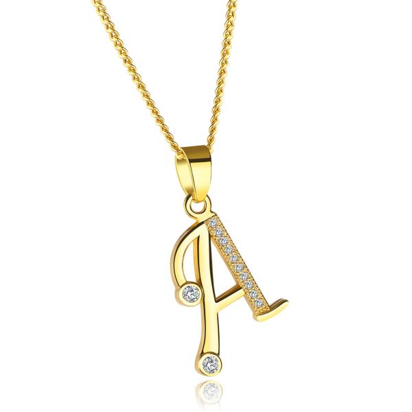 商品名: YOUFENG 18Kゴールド イニシャル文字ペンダントネックレス 女性用 A~Z アルファベット キュービックジルコニア 名前入りネックレス 彼女へのギフトに, 水晶, キュービックジルコニア YOUFENG 18K Gold ...