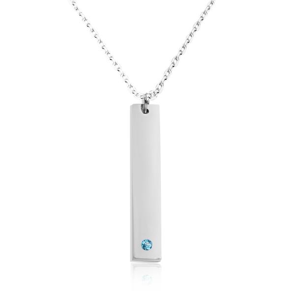 商品名:  XiXi Personalized Name Bar Necklace Simulated Birthstone Vertical Custom Name Plate Initial Necklace for Womenブランド...