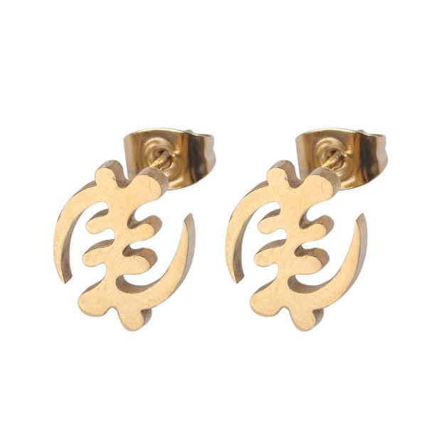 商品名:  African Symbol Earrings Gold Color Stainless Steel Adinkra Gye Nyame Earrings Ethnic Jewelry (gold)ブランド: CB Gold J...