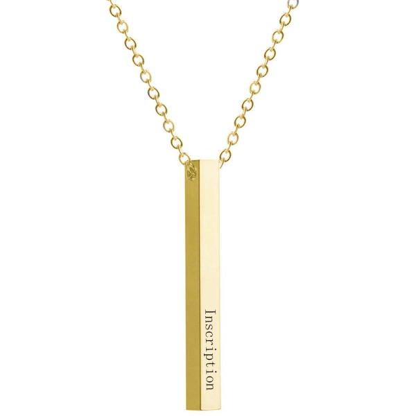 商品名:  Funcok S925 Personalized Pendant 4 Sided Vertical 3D Bar Necklace Custom Made Name Goldブランド: Funcok商品番号: 色: Gold-R...