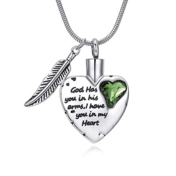 商品名: 遺灰用ハート骨壺ネックレス ステンレススチール 遺灰用ジュエリー 記念ネックレス RIMZVIUX Green Heart Urn Necklace for Ashes Stainless Steel Cremation Jewe...