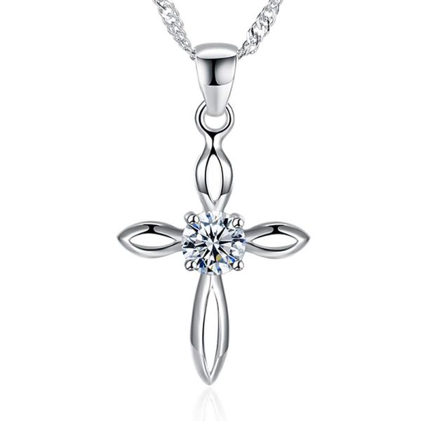 商品名:  Ginger Lyne Collection Religion Cross Pendant Necklace for Women 925 Sterling Silver Clear Cubic Zirconia Gifts fo...