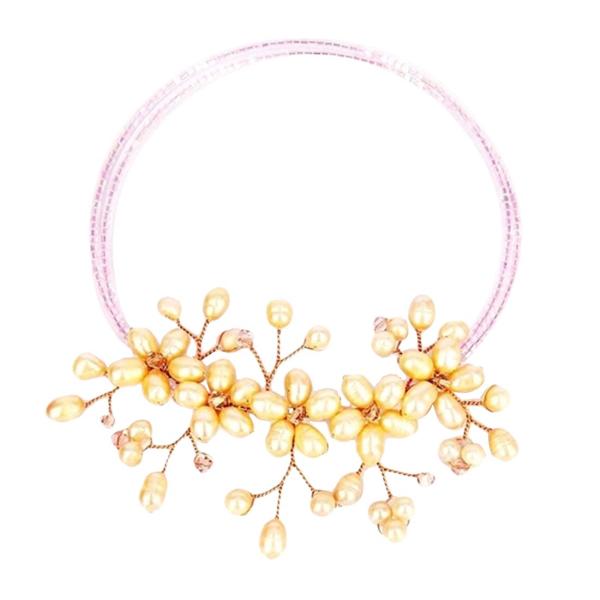 商品名: AeraVida ミニフローラルガーランド 養殖淡水ピンクパール ラップネックレス AeraVida Mini Floral Garland Cultured Freshwater Pink Pearls Wrap Necklac...