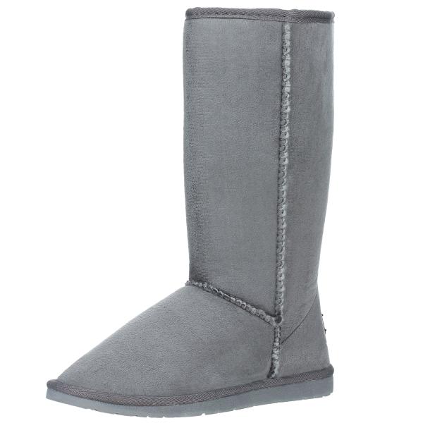 商品名: CLOVERLY レディース スノーブーツ ミッドカーフ クラシック トール ウィンターファーブーツ, グレー, 11 CLOVERLY Women's Snow Boots Mid Calf Classic Tall Winte...