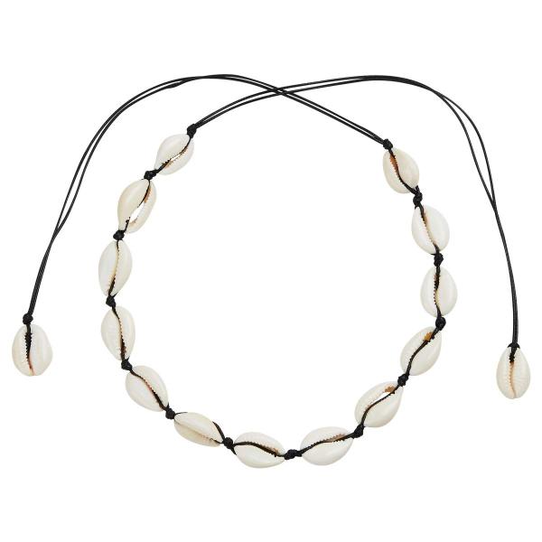 商品名:  SUNSCSC Handmade Summer Beach Shell Conch White Velvet Rope Choker Necklace Adjustable Conch Shell Necklace Jewelr...