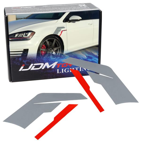 商品名: iJDMTOY 運転席/助手席側サイドバーンフェンダーデカール ドイツ車 アウディ BMW メルセデス ポルシェ ミニ フォルクスワーゲン用 シルバー AA3657-Silver iJDMTOY Set of Silver w/R...