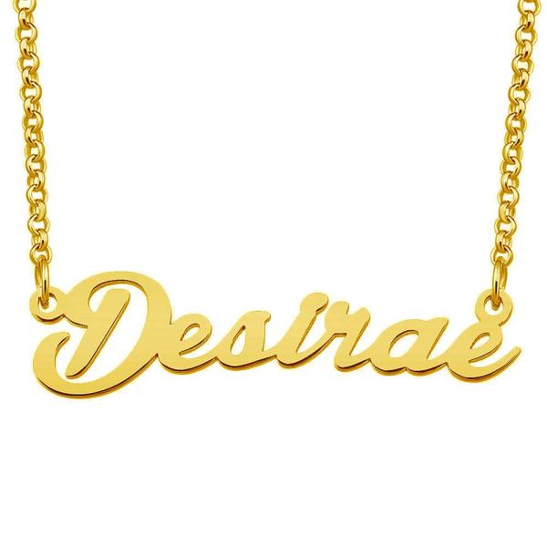 商品名: LoEnMe Jewelry Desirae ネームネックレス カスタムパーソナライズ ゴールドプレートギフト レディース ガールズ カップル用 LoEnMe Jewelry Desirae Name Necklace Custo...