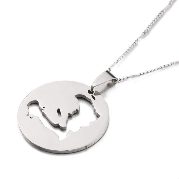 商品名: ハイチ共和国地図ペンダントネックレスチェーンポートAU-プリンスマップジュエリー The Republic of Haiti Map Pendant Necklace Chain Port-AU-Prince Map Jewelr...