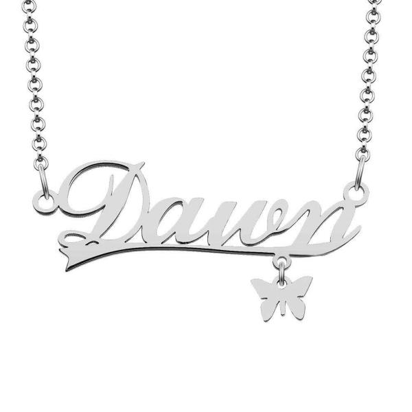 商品名: CLY Jewelry カスタムステンレススチールペンダント カスタマイズプレート シルバー 名前入りネックレス シルバー CLY Jewelry Stainless Steel Butterfly Pendant Silver ...