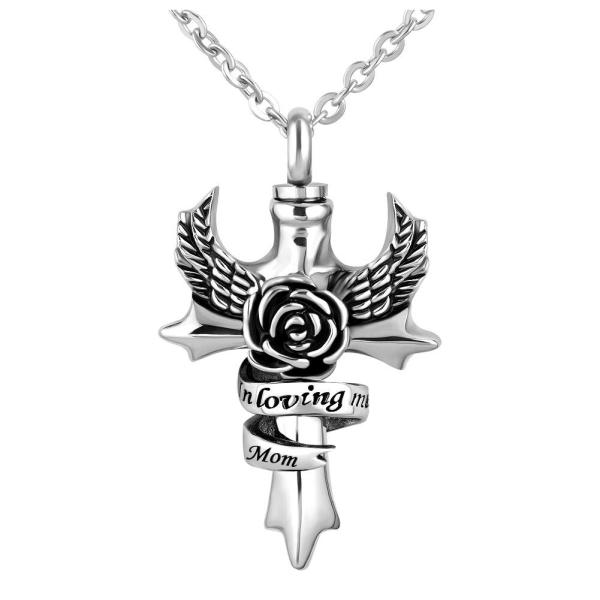 商品名:  CoolJewelry Urn Necklace for Ashes Always in My Heart Cremation Memorial Pendant Flower Keepsake Stainless Steel J...