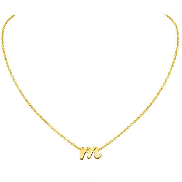 商品名: MOMOL スモールイニシャルネックレス 18Kゴールドメッキ ステンレススチール 小さなイニシャルチャームネックレス 筆記体文字ネックレス パーソナライズモノグラムネームネックレス レディース ガールズ, 金属 MOMOL Sm...