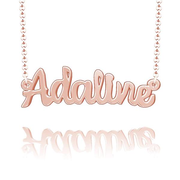 商品名: LoEnMe Jewelry 名前入りネックレス ローズゴールドメッキ カスタムメイド スターリングシルバー レディース ガールズ カップル カスタマイズ可 ピンク LoEnMe Jewelry Adaline Name Neck...