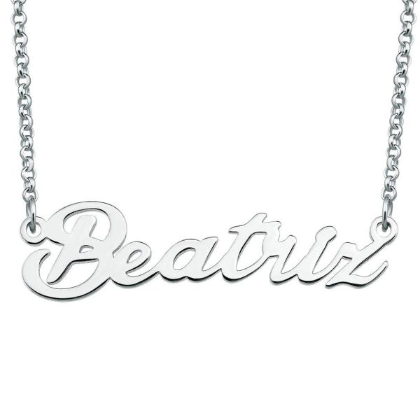 商品名: LoEnMe Jewelry シルバーネームネックレス メッキ パーソナライズされたギフト レディース ガールズ カップル用 シルバー LoEnMe Jewelry Beatriz Name Necklace of Silver ...