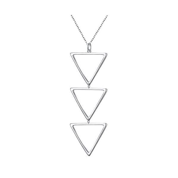 商品名: ロングチェーンネックレス S925スターリングシルバー セーター ステートメント Lサイズ レディース ガールズ Alphm Long Chain Necklace S925 Sterling Silver 3 Triangle ...