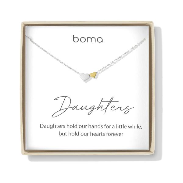 商品名: Boma Jewelry センチメントコレクション 娘 スターリングシルバー 2つのハート 14カラットゴールドバーミエルネックレス 18インチ Boma Jewelry Sentiments Collection Daughte...