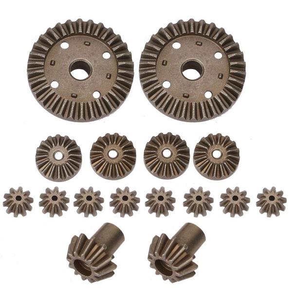 商品名:  POCREATION 16Pcs Set Upgrade Parts Motor Driving Gear Metal Spur Diff Differential Main Gear 12T 24T 30T RC Car Me...