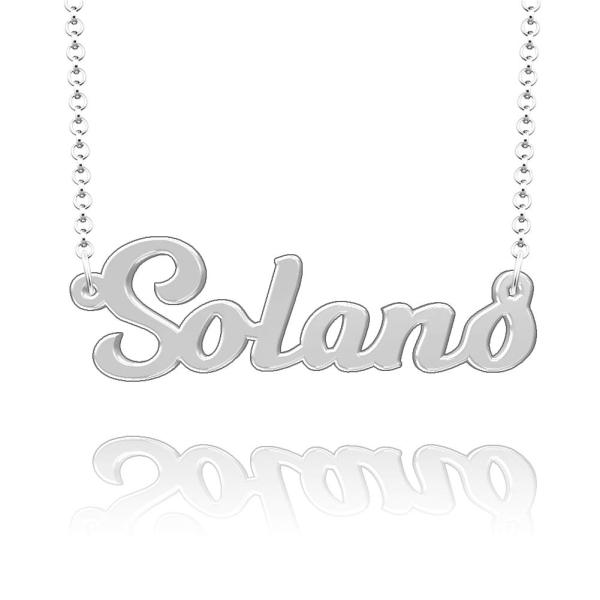 商品名:  CLY Jewelry Personalized Solano Name Necklace Custom Silver Pendant Jewelry Customized Gift for Womenブランド: CLY Jew...