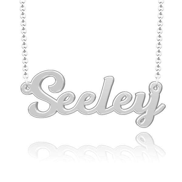 商品名:  LoEnMe Jewelry Seeley Alanis Name Necklace Stainless Steel Silver Plated Custom Made of Last Name Personalized Gif...