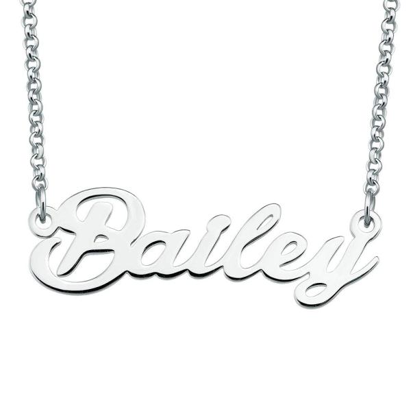 商品名: LoEnMe Jewelry 名前入りネックレス カスタムメイドスターリングシルバー 女性/女の子/カップルへのパーソナライズされたギフト, 金属, ステンレススチール LoEnMe Jewelry Silver Plated P...