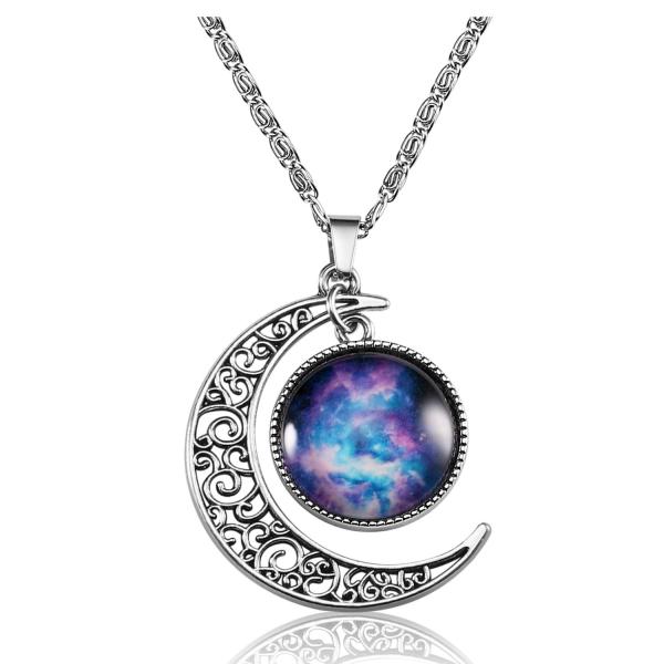 商品名: Lcbulu Galaxy 三日月 ペンダントネックレス ジュエリー レディース ティーン ガールズ 18インチ Lcbulu Galaxy Crescent Moon Pendant Necklaces Jewelry for ...