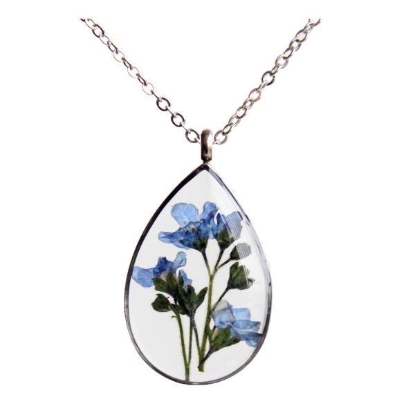 商品名: SIEASY プレスフラワーペンダントネックレス 本物のドライフラワー樹脂ジュエリー SIEASY Personalised Forget me not Pressed Flower Necklaceブランド: SI EASY高さ...