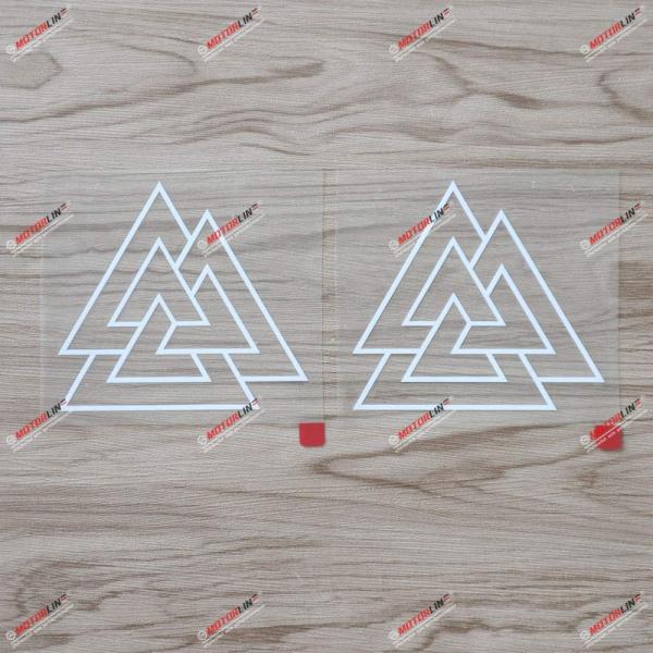 商品名: 2X ホワイト 4インチ ヴァルクヌト シンボル オールドノルウェーバイキング デカール ステッカー 車 ビニール ダイカット スタイル B 2X White 4'' Valknut Symbol Old Norse Viking...