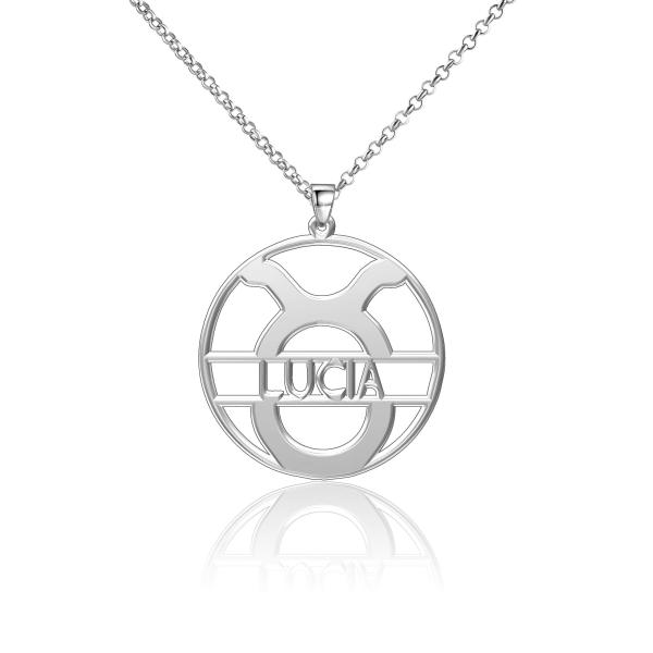 商品名:  LoEnMe Jewelry Taurus Personalized Custom Woman Name Back Print Ashes Sterling Silver Lucia Necklaceブランド: LoEnMe J...