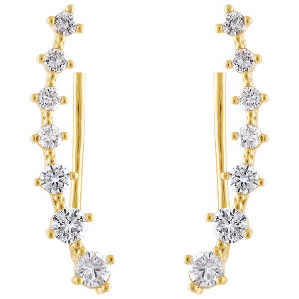 商品名: KISPER 18Kゴールドメッキ キュービックジルコニア イヤークローラー クライマーイヤリング KISPER 18K Gold Plated Cubic Zirconia Ear Crawler Climber Earring...
