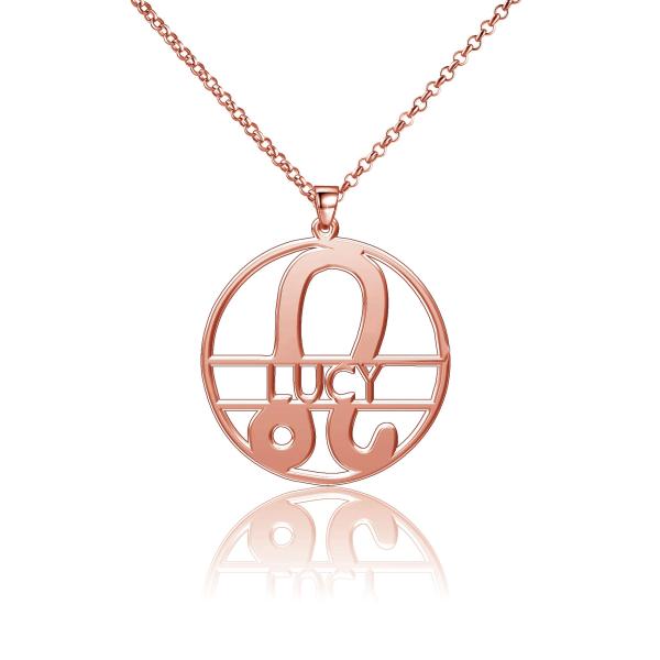 商品名:  LoEnMe Jewelry Rose Gold Plated Leo Lucy Necklace Women Personalized Custom Name 925 White Charm Herringbone Hummi...