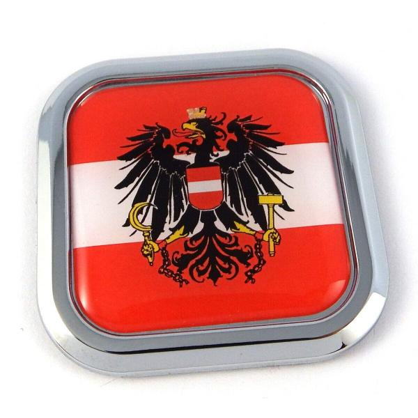 商品名:  Austria Flag Square Chrome rim Emblem Car 3D Decal Badge Bumper Hood sticker 2"ブランド: Car Chrome Decals高さ: 0.381cm横...