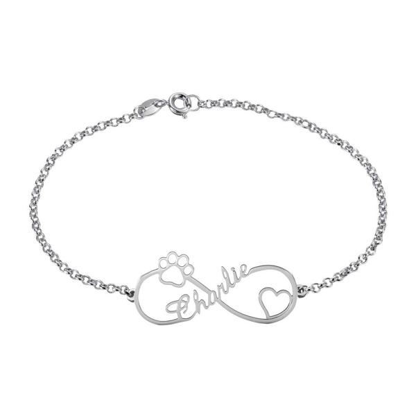 商品名:  Elefezar Infinity Symbol Dog Paw Print Personalized Bracelet with Any Name (Silver)ブランド: Elefezar商品番号: 色: Silver素材...