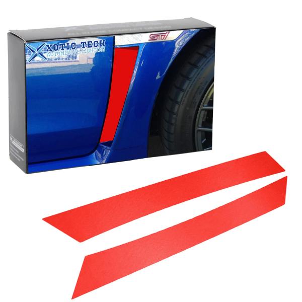 商品名: x xotic tech フロントサイドフェンダーベントオーバーレイビニールデカール、フェンダーエアフローベントアウトレットステッカートリムスバルWRX STI 2015-2021（マットレッド）と互換性があります 下部 赤(下部...