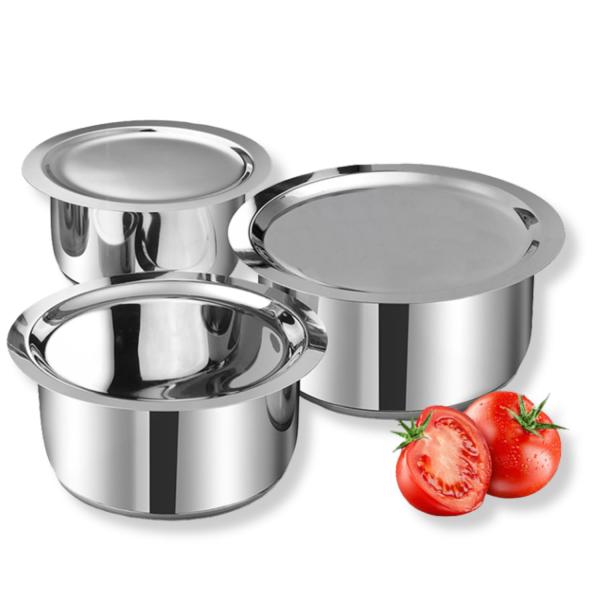 商品名:  Vinod Induction Friendly Tope Set with lid- 3 Piecesブランド: Vinod商品サイズ: 1.4 Ltr, 1.8 Ltr, 2.2 Ltr.高さ: 24.1cm横幅: 24cm...