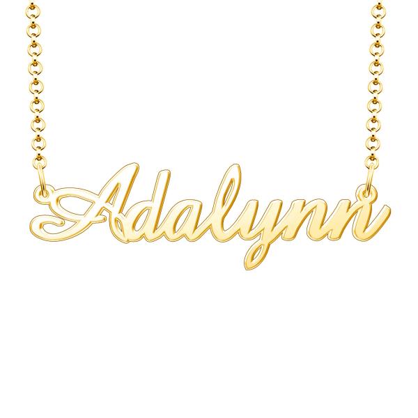 商品名:  Moonlight Collections Adalynn Name Necklace Personalized Sterling Silver Custom Name Necklace for Women, Gold Plat...