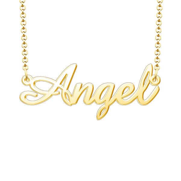 商品名:  Moonlight Collections Angel Name Necklace Personalized Sterling Silver Custom Name Necklace for Women, Customizeブラ...