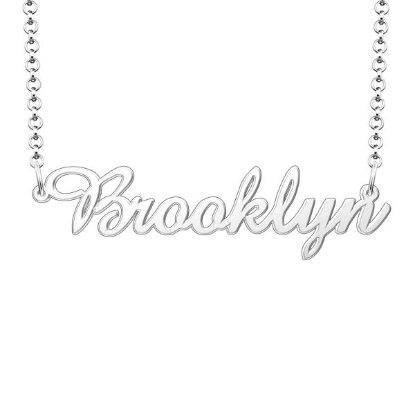 商品名:  Moonlight Collections Brooklyn Name Necklace Personalized Sterling Silver Custom Name Necklace for Women, Silverブラ...