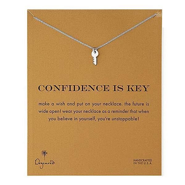 商品名: JOYID フレンドシップキーコンパス バタフライペンダントネックレス 意味カード付き ギフトジュエリー Caiyao Tiny Key Pendant Necklace Confidence is Key Encourage I...